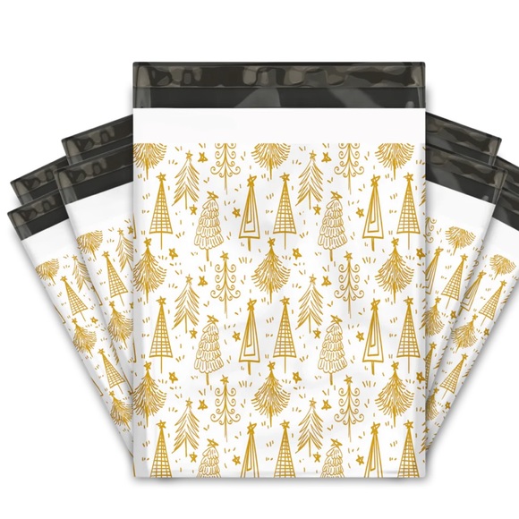 mailers | Office | Last Set 9 Designer Gold Holiday Trees Poly Mailers ...
